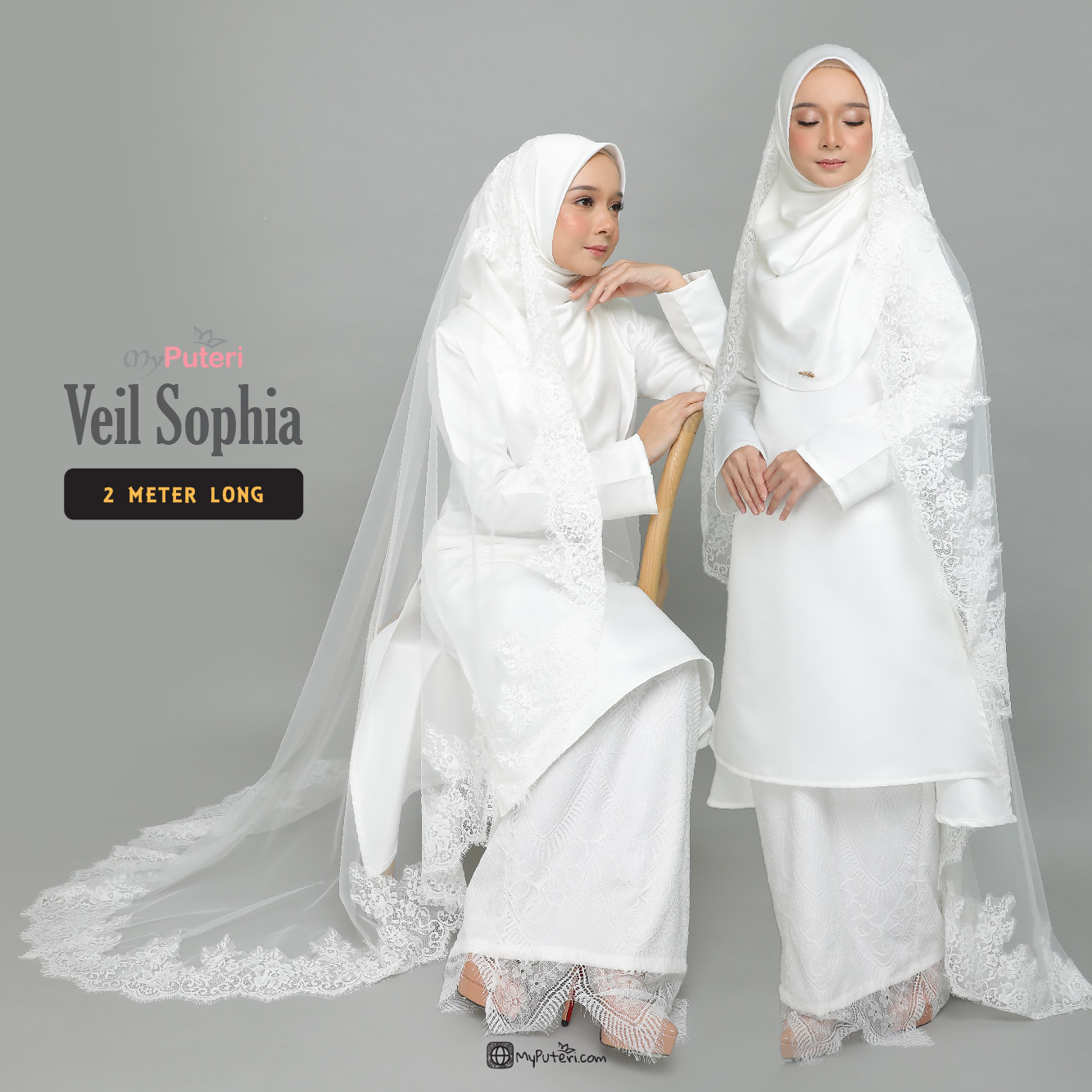 SOPHEA’s Veil – Off White 2.0m long – MyPuteri