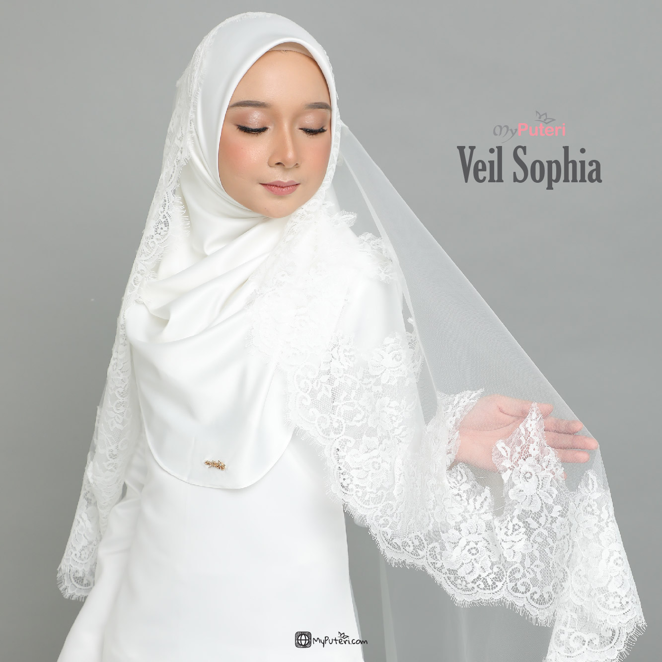 SOPHEA’s Veil – Off White 1.5m long – MyPuteri